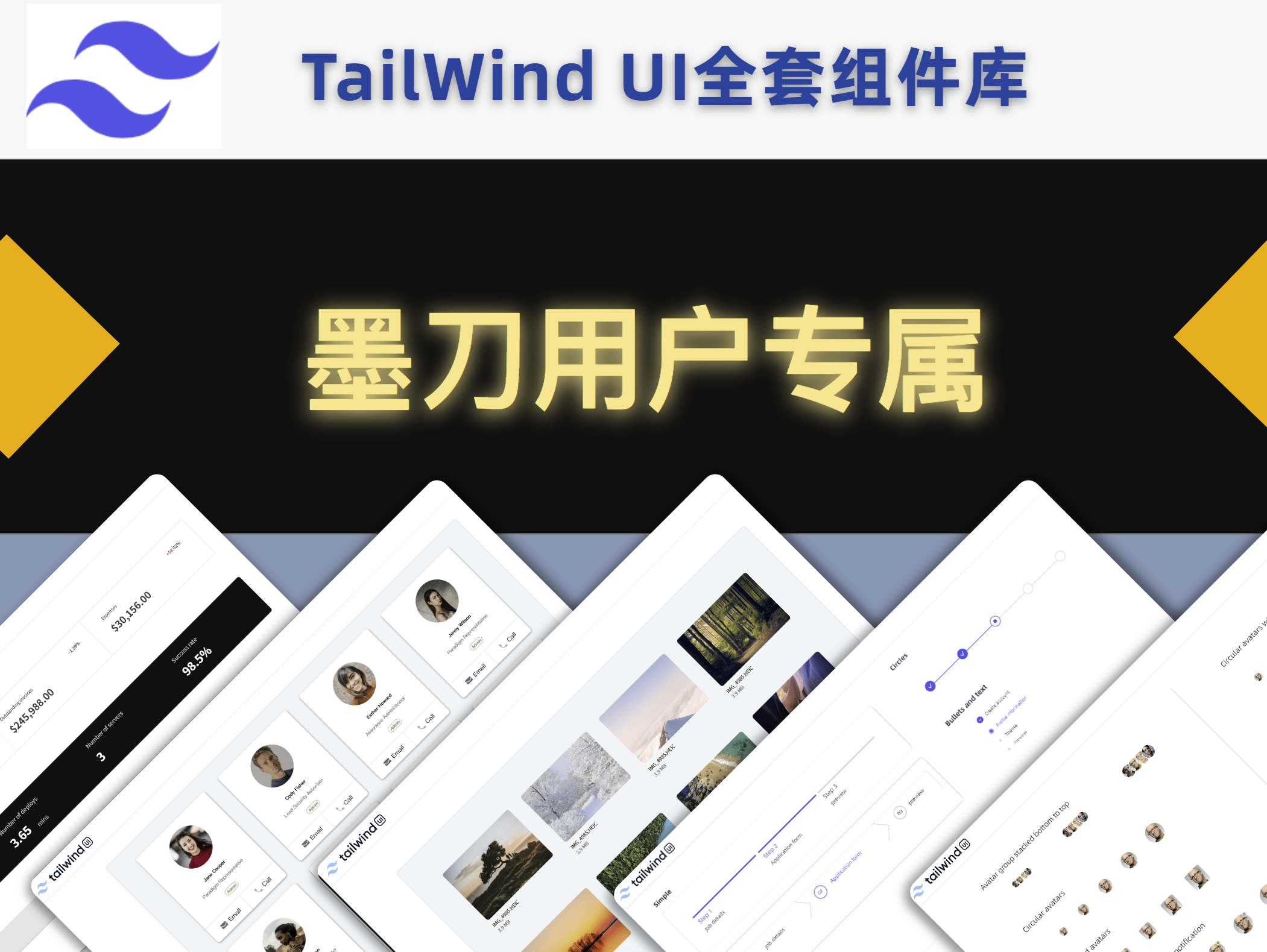 Tailwind UI全套核心组件